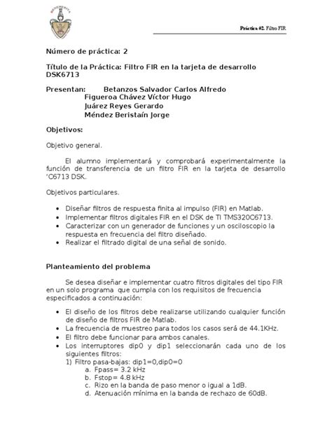 digital fir filter design and implementation on a tms320c6713 dsk board pdf filtro
