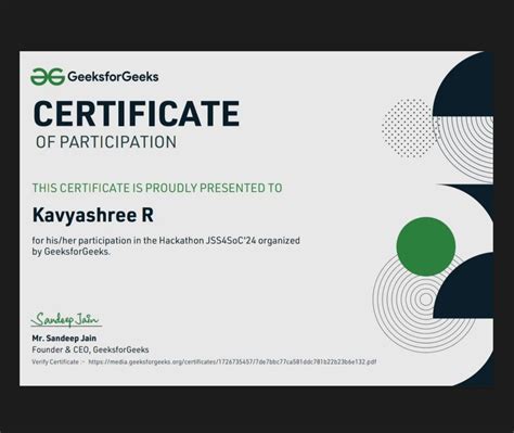 Kavyashree R On Linkedin Hackathon Geeksforgeeks Techlearning