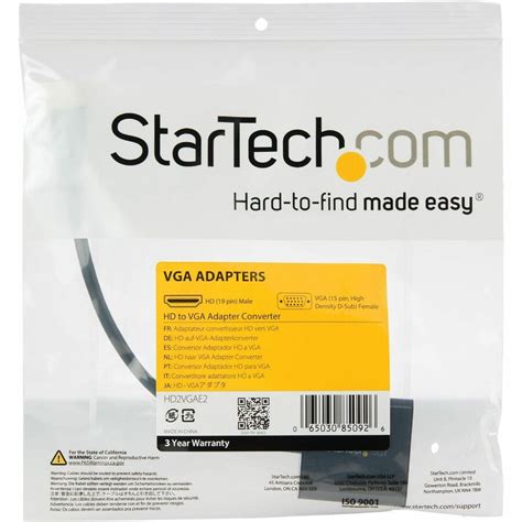 StarTech Com HDMI To VGA Adapter Converter For Desktop PC Laptop Ultrabook 1920x1080