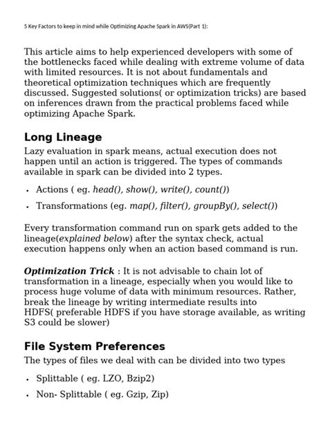 5 key factors to keep in mind while optimizing apache spark in aws