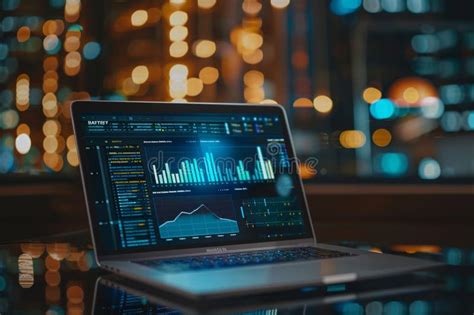 Laptop With Data Analytics On Screen Stock Illustration Illustration