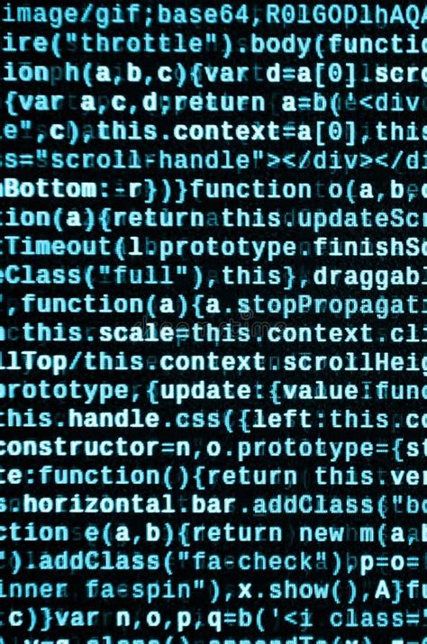 Javascript Code In Text Editor Coding Cyberspace Concept Screen Of