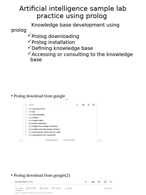 Artificial Intelligence Sample Lab Practice Using Prolog Pdf