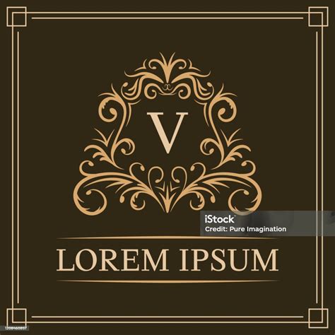 럭셔리 로고 템플릿 문자 V 로고 디자인 벡터 일러스트레이션 0명에 대한 스톡 벡터 아트 및 기타 이미지 0명 골동품 과거 Istock