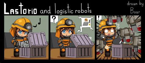 logistic robots factorio comic strip 40 by boarhide on deviantart