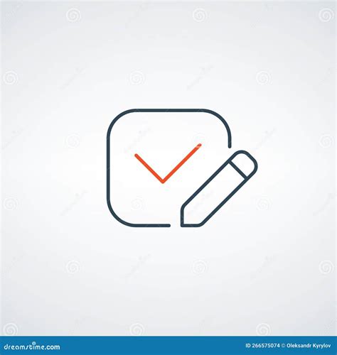Checklist Survey Or Report Editable Stroke Outline Icon Write Checkmark Stock Vector
