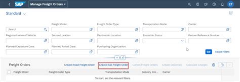 How To Create Rail Freight Order In Sap S4hana Ce Sap Community