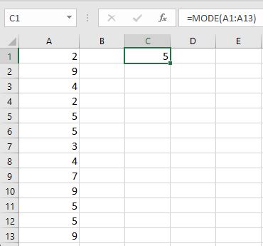 How To Find Most Common Number Or Text In A List In Excel