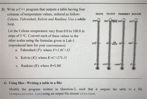 Solved 3 Write A C Program That Outputs A Table Having