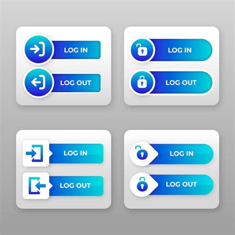 Premium Vector Gradient Login And Logout Buttons Collection Design