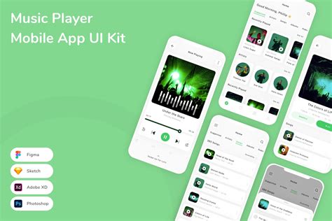 Music Player Mobile App Ui Kit Graphic By Betush · Creative Fabrica