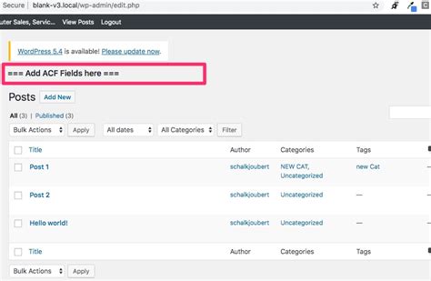 Acfpro Add Acf Fields To Post Edit Admin Page Editphp Stack Overflow