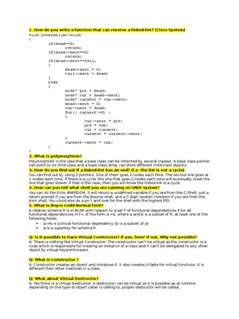 C Interview Questions And Answers Pdf Constructor Object Oriented