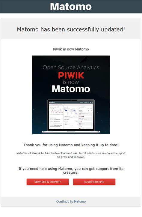 Update Matomo Analytics Inmotion Hosting