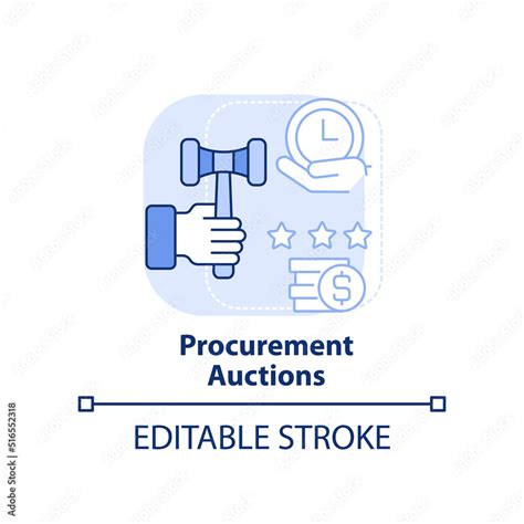 Procurement Auctions Light Blue Concept Icon Sourcing Strategy Abstract Idea Thin Line