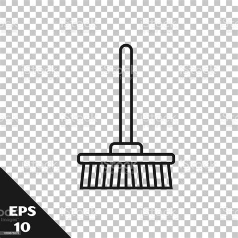 투명 한 배경에 격리 된 검은 선 걸레 아이콘입니다 청소 서비스 개념입니다 벡터 일러스트레이션 가사 집안일에 대한 스톡 벡터 아트 및 기타 이미지 Istock