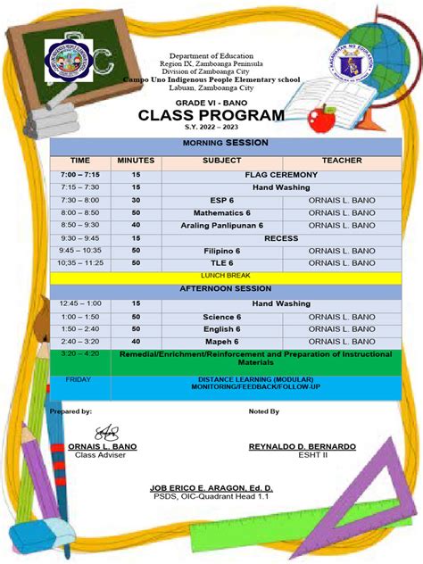 Class Program Pdf