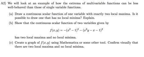 Solved A2 We Will Look At An Example Of How The Extrema Of