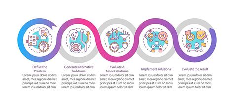 Problem Solving Process Vector Infographic Template Vector Flat Outline Vector Vector Flat