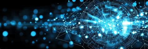 Abstract Blue Digital Network Technology Background Futuristic Global Innovation Data Web Art