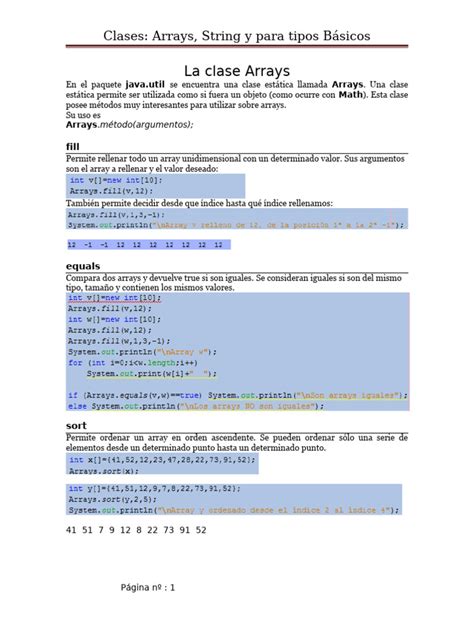Las Clases Arrays Y String Descargar Gratis Pdf Cadena Informática