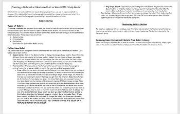 Microsoft Word Creating Bulleted And Numbered Lists In Word Study Guide