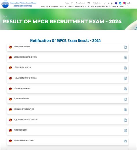 Mpcb Exam Result महाराष्ट्र प्रदुषण नियंत्रण मंडळ निकाल जाहीर