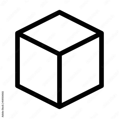 Cube Icon Cuboid Shape Vector Element For Preschool Kindergarten And