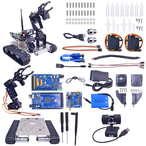 Raspberry PI B WiFi AI Robot Tank With Robotic Arm Oz Robotics