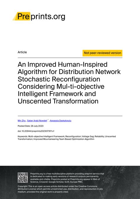 Pdf An Improved Human Inspired Algorithm For Distribution Network