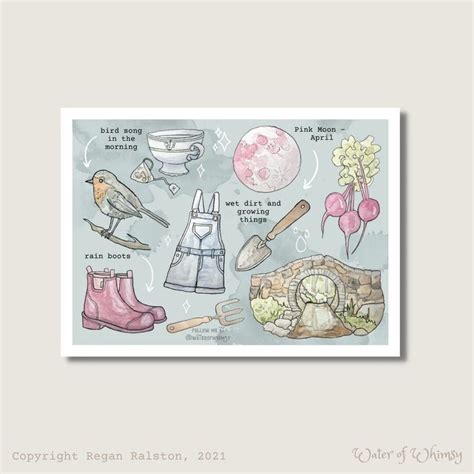April Moon Magic From Calendar Of Whimsy 2022 Art Print Etsy Art