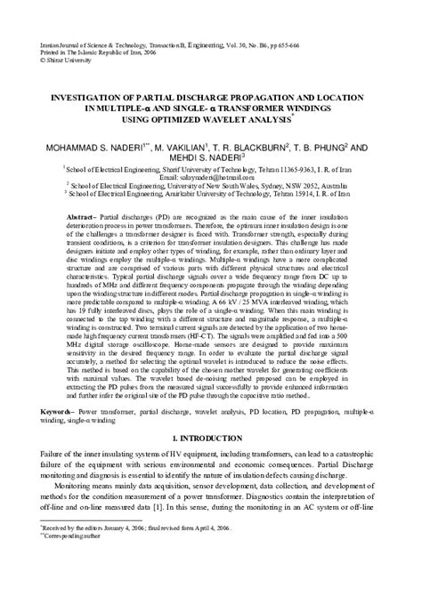 Pdf In Multiple α And Single α Transformer Windings Using Optimized Wavelet Analysis