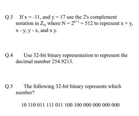 solved q 3 if x 11 and y 17 use the 2 s complement