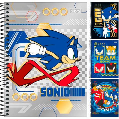 Caderno Sonic The Hedgehog Univ Cdura 1 Matéria 80fls Tilibra Tem