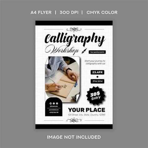 Premium Psd Calligraphy Workshop Flyer