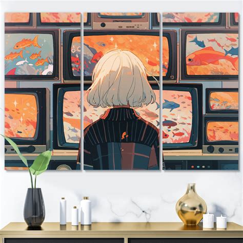 Design Art 3 Female Anime Character Ii Wall Decor Set Metal Wayfair