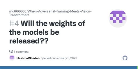 Will The Weights Of The Models Be Released · Issue 4 · Mo666666 When Adversarial Training