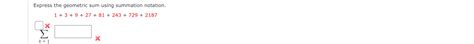 Solved Express The Geometric Sum Using Summation