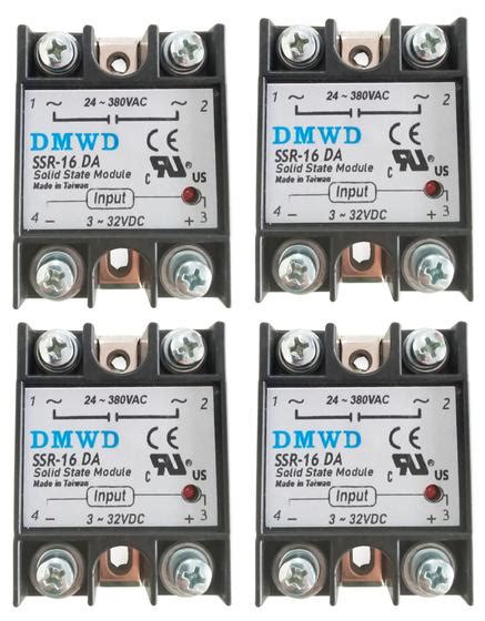 Kit 4 Unidades Relé Estado Sólido 16A SSR 16DA Dmwd 3 32VDC Ac Dc Relé Magazine Luiza