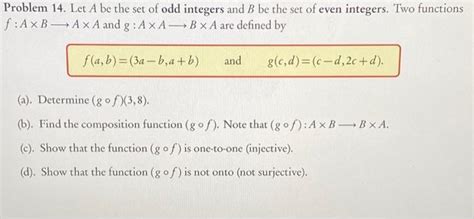 Solved Problem 14 Let A Be The Set Of Odd Integers And B Be