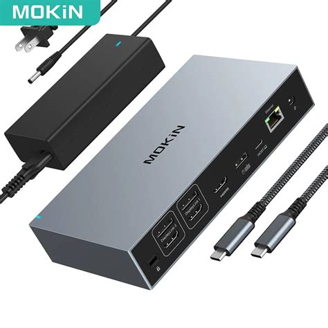 MOKiN Displaylink Docking Station USB C Dock HDMI DisplayPort DC 120W Power USB 3 1 Extension