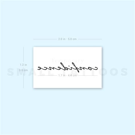 Confidence Temporary Tattoo Set Of 3 Small Tattoos