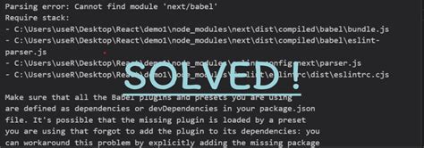 How To Solve Eslint Parsing Error Cannot Find Module Nextbabel