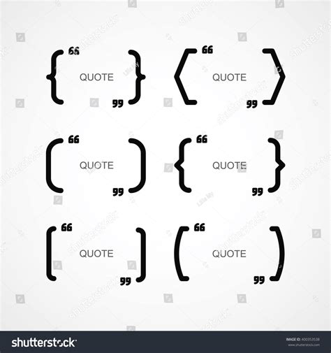 Set Brackets Quotes Stock Vector Royalty Free 400353538 Shutterstock