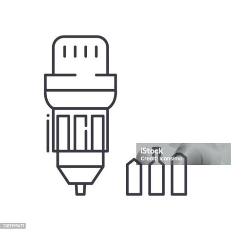 Electrci Srewdriver 아이콘 선형 절연 일러스트레이션 얇은 선 벡터 웹 디자인 기호 흰색 배경에 편집 가능한 스트로크와 개요 개념 기호 개체 그룹에 대한 스톡