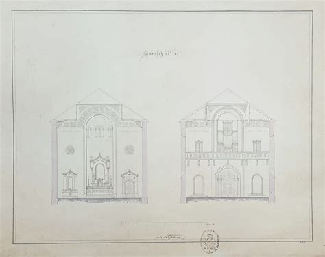 Querschnitt Kirche Church Zeichnung Drawing Architektur