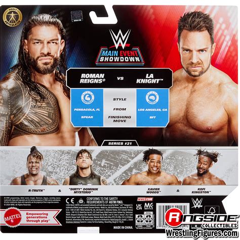 Roman Reigns And La Knight Wwe Main Event 2 Packs 21 Toy Wrestling
