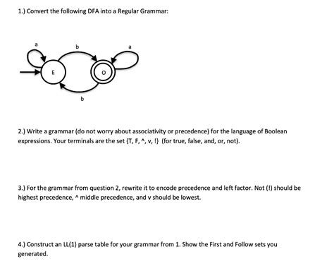 1 convert the following dfa into a regular grammar