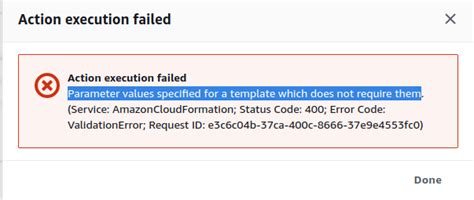Aws Cloudformation Amazoncloudformation Parameter Values Specified