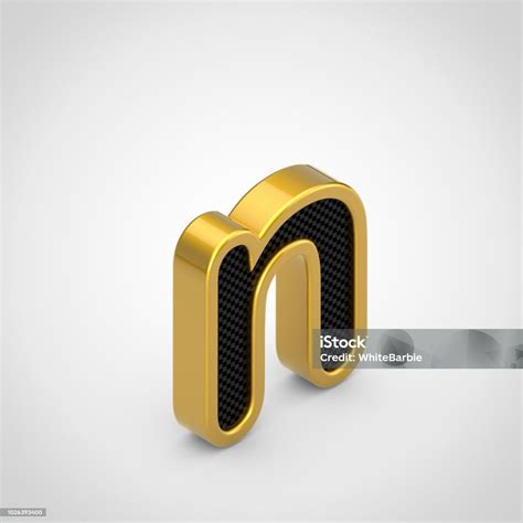 흰색 배경에 고립 된 검은 탄소 섬유 얼굴 텍스처와 황금 편지 N 소문자 0명에 대한 스톡 사진 및 기타 이미지 0명 3차원 형태 검은색 Istock